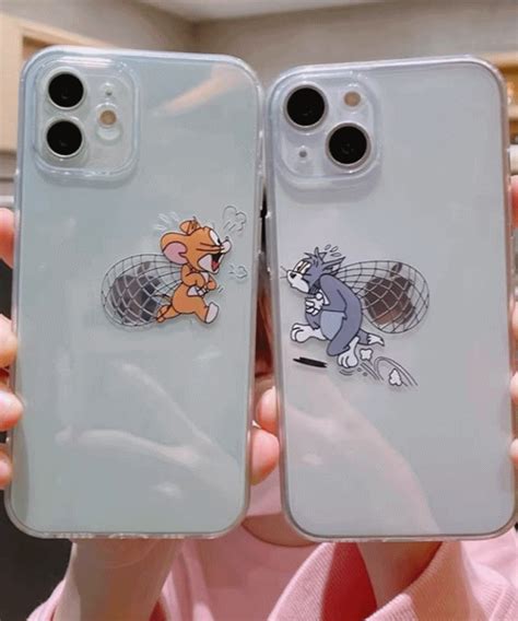 톰과제리케이스 커플 아이폰케이스 애플 로고 변색없는 폰케이스 투명 범퍼 젤리 케이스 아이폰14 13 12 11 X 8 7 6 프로 프로맥스 미니 플러스 케이스 에이블리