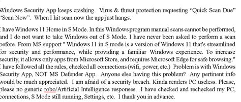 Windows Security App Keeps Crashing Virus And Threat Protection