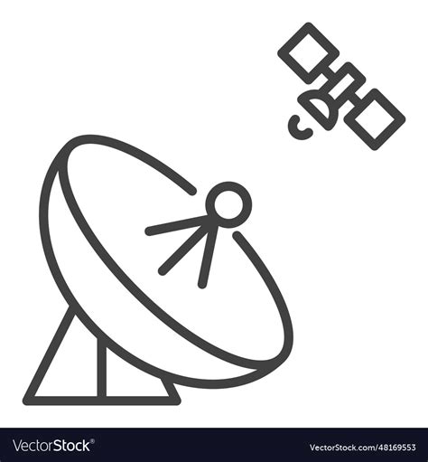 Parabolic Antenna Dish And Satellite Concept Vector Image