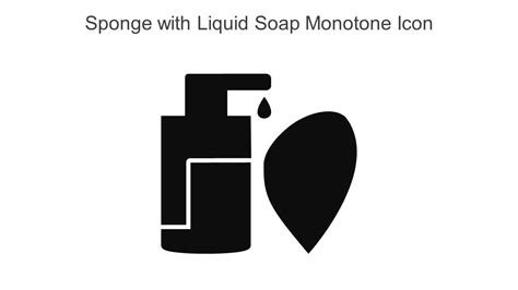 Sponge With Liquid Soap Monotone Icon In Powerpoint Pptx Png And Editable Eps Format Ppt