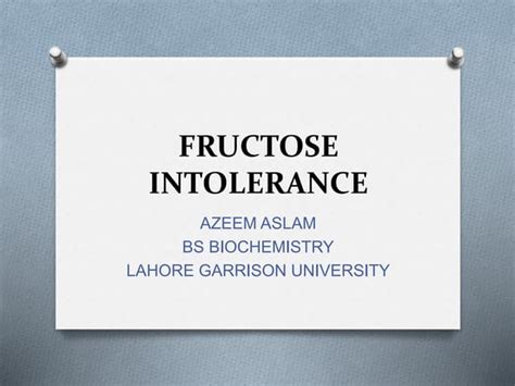 Fructose Intolerance And Clinical Diagnosis Pptx