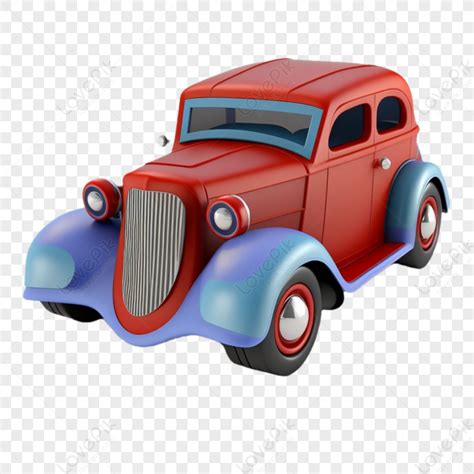 3d 빨간색 파란색 만화 자동차 스테레오후드색상 Png 일러스트 무료 다운로드 Lovepik