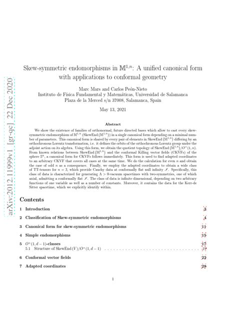 Skew Endomorpism Lorentzian Pdf Eigenvalues And Eigenvectors Vector Space