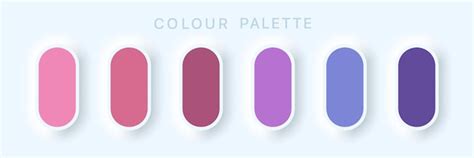 퍼플 파스텔 컬러 팔레트 Rgb Hex의 카탈로그 샘플 보라색 색상 카탈로그 Neumorphic Ui Ux 흰색 사용자 인터페이스 웹 버튼 Neumorphism