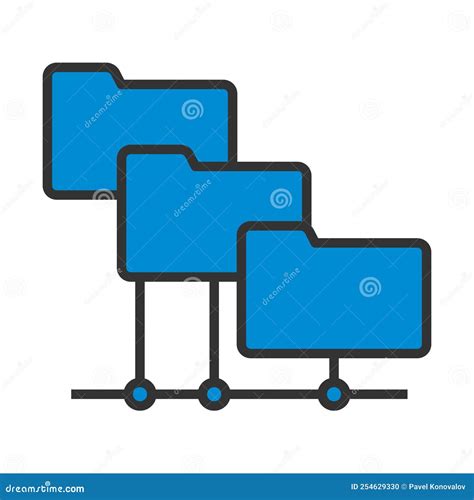 Folder Network Icon Stock Vector Illustration Of Database 254629330