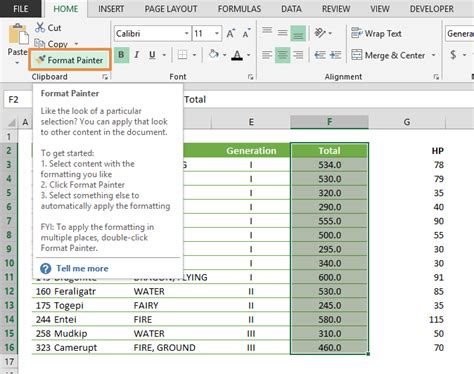 How To Use Format Painter In Excel
