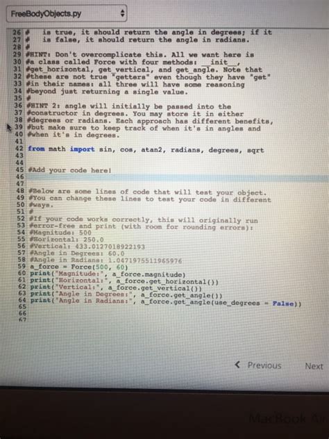 Solved Freebodyobjectspy 1·recall In Coding Problem 444