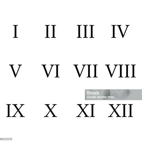 로마 숫자 아이콘 세트 문자 타이포그래피 스타일 기호 수학 알파벳 아이콘 벡터 일러스트 레이 션 0명에 대한 스톡 벡터 아트 및 기타 이미지 Istock