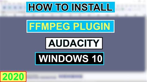 How To Install FFmpeg For Audacity Windows 10 2020 YouTube