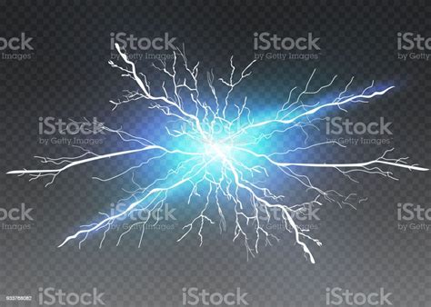 번개 마법과 밝은 조명 효과의 집합입니다 벡터 일러스트입니다 전류를 방전 Demobilization에 대한 스톡 벡터 아트 및 기타 이미지 Demobilization