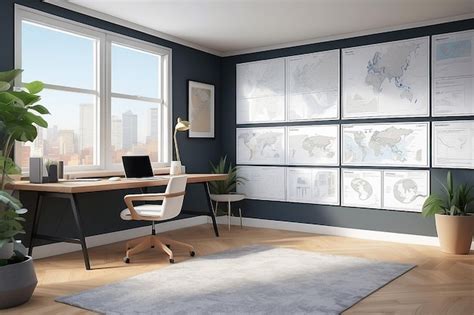 Premium AI Image Entire Wall Dedicated To An Interactive Storyboard Allowing The Person To Map