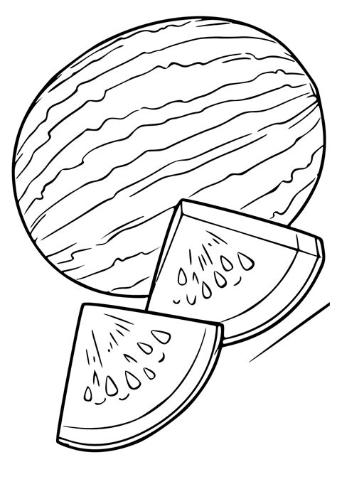 Безплатна за Печат Диня Сладост Картина за Оцветяване за Възрастни и Деца