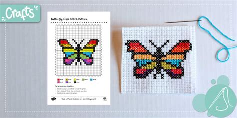 Butterfly Pattern Cross Stitch Crafts Teacher Made