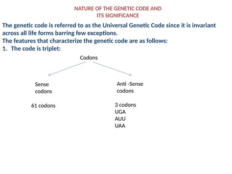 Deciphering The Genetic Code And Its Features Pptx