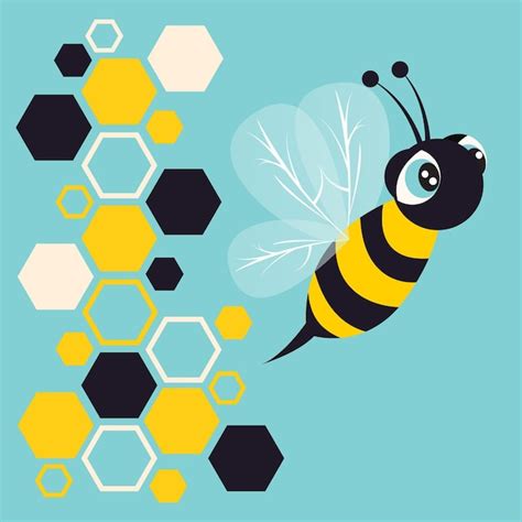 Abeja Panal Vector Premium