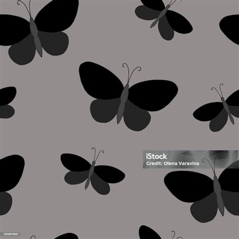 손으로 그린 나비 반복 패턴 간단한 벡터 개요 그림 낙서 스타일의 윤곽 그리기 여름과 자연의 상징 계절에 대한 스톡 벡터 아트 및 기타 이미지 Istock