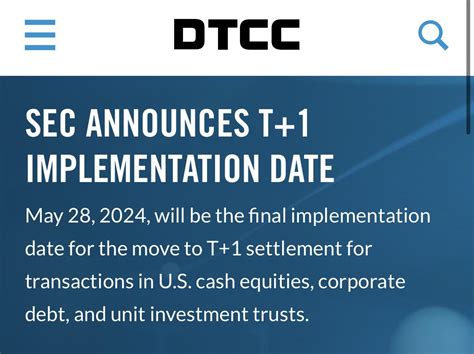 Sec Announces T 1 Implementation Date May 28 2024 R Gme