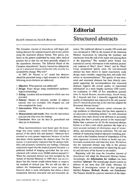 Pdf Structured Abstracts