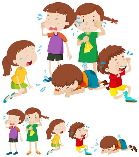 Muchos Niños Tristes Llorando 455210 Vector En Vecteezy
