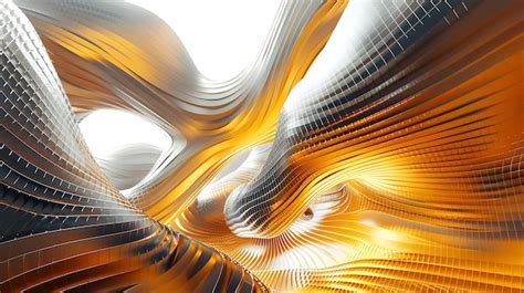 Premium Photo Abstract 3d Rendering Illustration Of A Curved Metal Structure With A Shiny