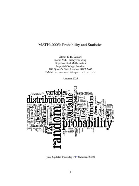 Probability And Statistics Notes Complete Pdf Probability