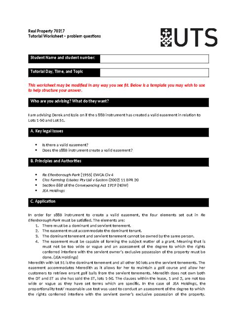 Rp Tut6 Tutorial Assignment Every Week Regarding Week 6 Content Real Property 70317