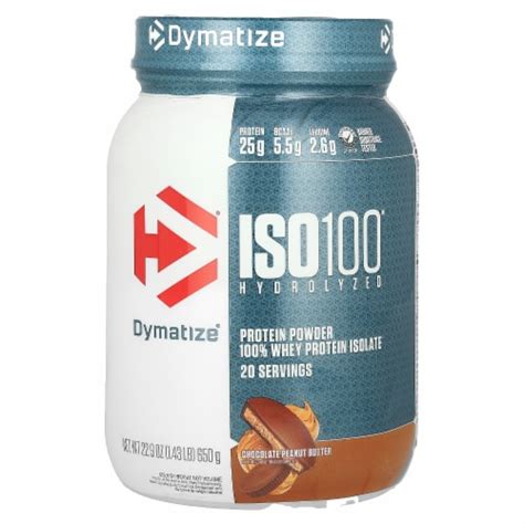 Dymatize ISO100 Hydrolyzed 100% Whey Protein Isolate Chocolate Peanut ...