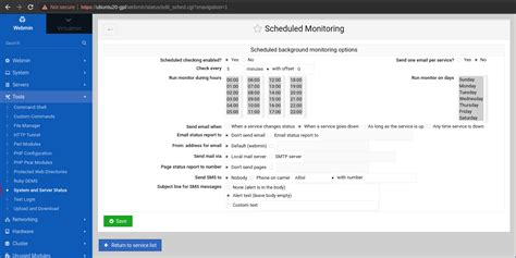 System And Server Status Interface Not Working At All Webmin