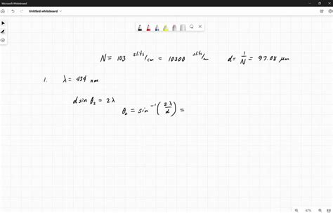 Solved A Diffraction Grating With 103 Slits Per Centimeter Is Used To Measure The Wavelengths