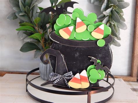 Halloween Witch Cauldron Table Sitter Halloween Witch Home Decor