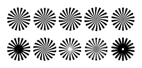 Premium Vector Black Radial Starburst Elements Isolated Sunburst Abstract Design Circle