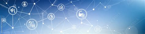 Operations Management Vector Illustration Blue Concept Related To