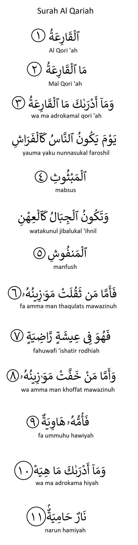 Surah Al Qariah Panduan Rumi And Terjemahan Aku Muslim