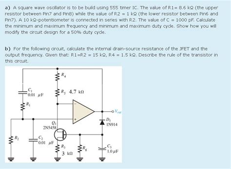 Solved A A Square Wave Oscillator Is To Be Build Using Chegg
