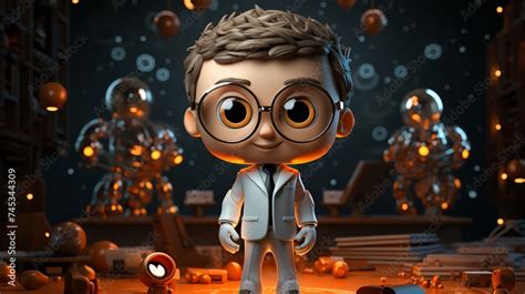 Deep Learning Bioinformatics Specialist 3d Icons Clay Cartoon Cute Shiny Smooth Clean