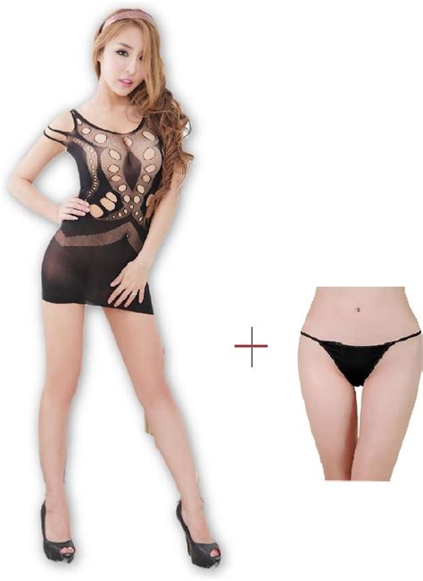 Kaamastra Womens Black Body Stockings With Free G String Thong Q2mbs042arbt