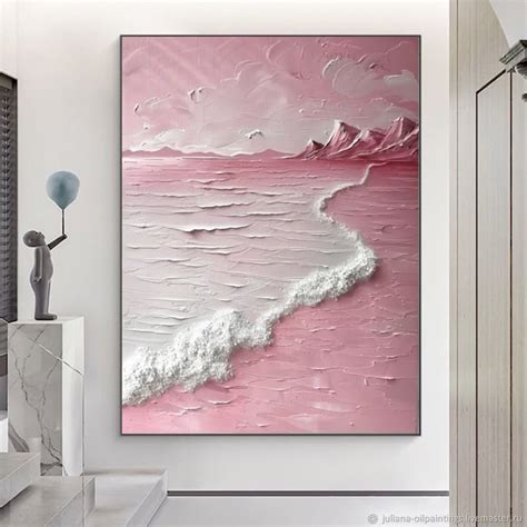 Интерьерные картины ручной работы Текстурная картина Розовый Пейзаж в интернет магазине Ярмарка