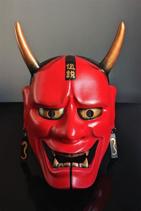 Hannya Classic Red Yokai Japanese Mask Japanese Buddhism Scary Mask