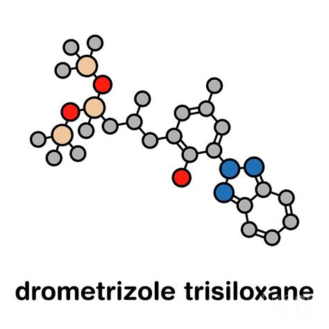 Drometrizole Trisiloxane Sunscreen Molecule Photograph By Molekuul