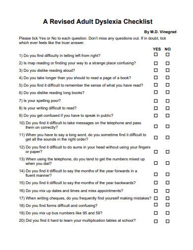 FREE Adult Checklist Samples In PDF MS Word
