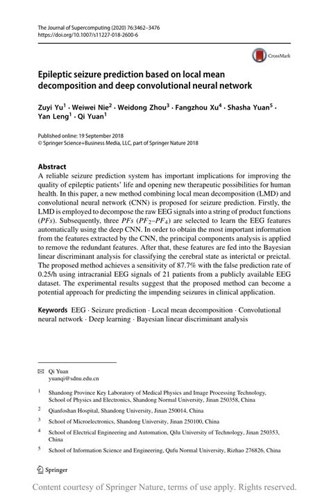 Epileptic Seizure Prediction Based On Local Mean Decomposition And Deep Convolutional Neural