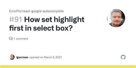 How Set Highlight First In Select Box · Issue 91 · Errorproreact