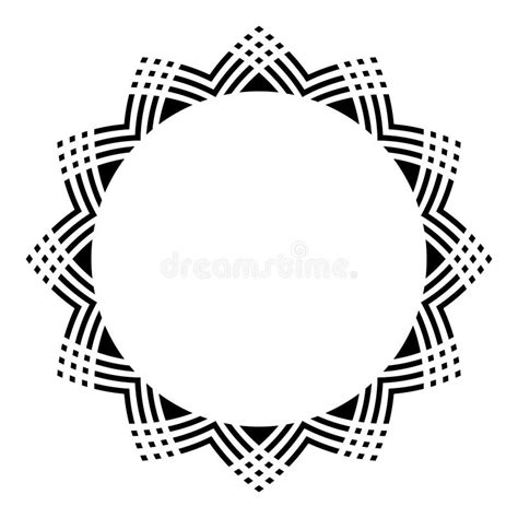 Abstract Geometric Radial Pattern For Decorative Circle Frame Stock Vector Illustration Of