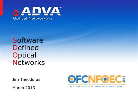 Ofcnfoec Software Defined Optical Networks Pptx