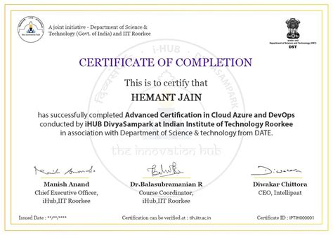 Adv Certification In Azure And Devops Ihub Iit Roorkee
