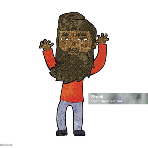 말풍선이 있고 양 팔을 흔드는 Bearded 남자 귀여운에 대한 스톡 벡터 아트 및 기타 이미지 귀여운 그리기 기이함