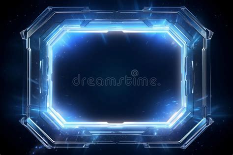 Blue Game Frame Avatar Space Light Generate Ai Stock Illustration