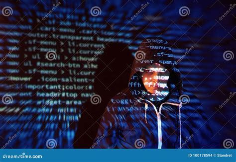 Cyber Attack With Unrecognizable Hooded Hacker Using Virtual Reality