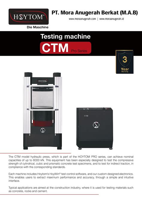 Compression Testing Machine Ctm Pro Series Catalog