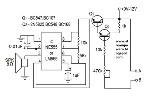 Simple Water Sensor Circuit Diagram Using Ic 555 Circuits Diagram Lab